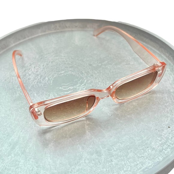 Accessories | Clear Pink Rectangle Frame Sunglasses Retro Narrow Square ...